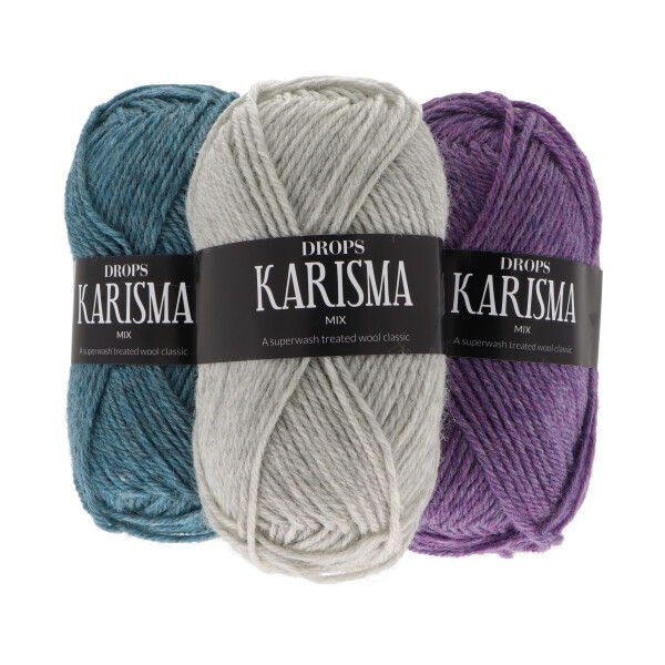 WŁÓCZKA DROPS KARISMA MIX COLOUR, 100% WEŁNA